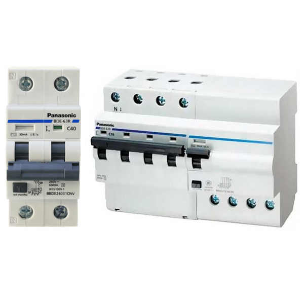 Residual current circuit breakers with overcurrent protection PANASONIC ...