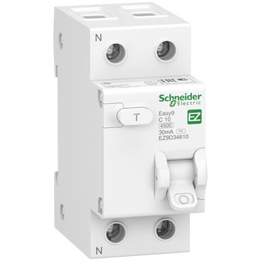 Residual current breaker with overcurrent protection (RCBO) - Easy9 SCHNEIDER